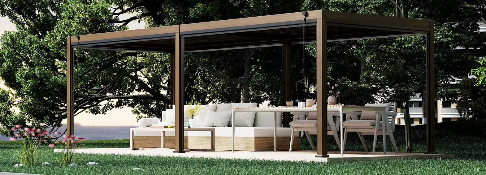 Katie Blake All-weather Heavy Duty Solar-powered Pergola