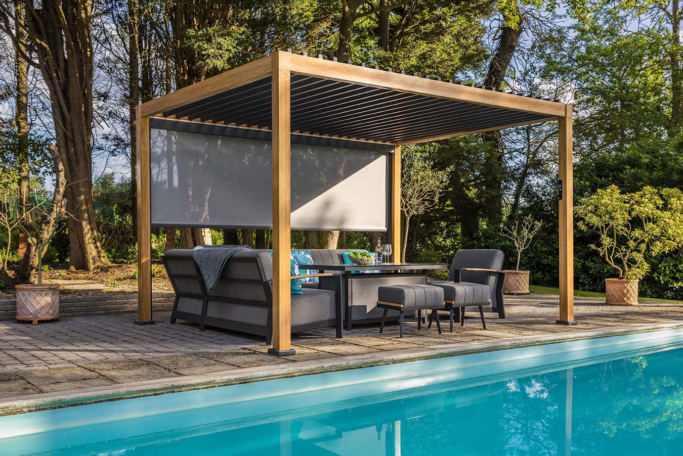 Premier Charlotte Aluminium Solar Powered Auto Pergola