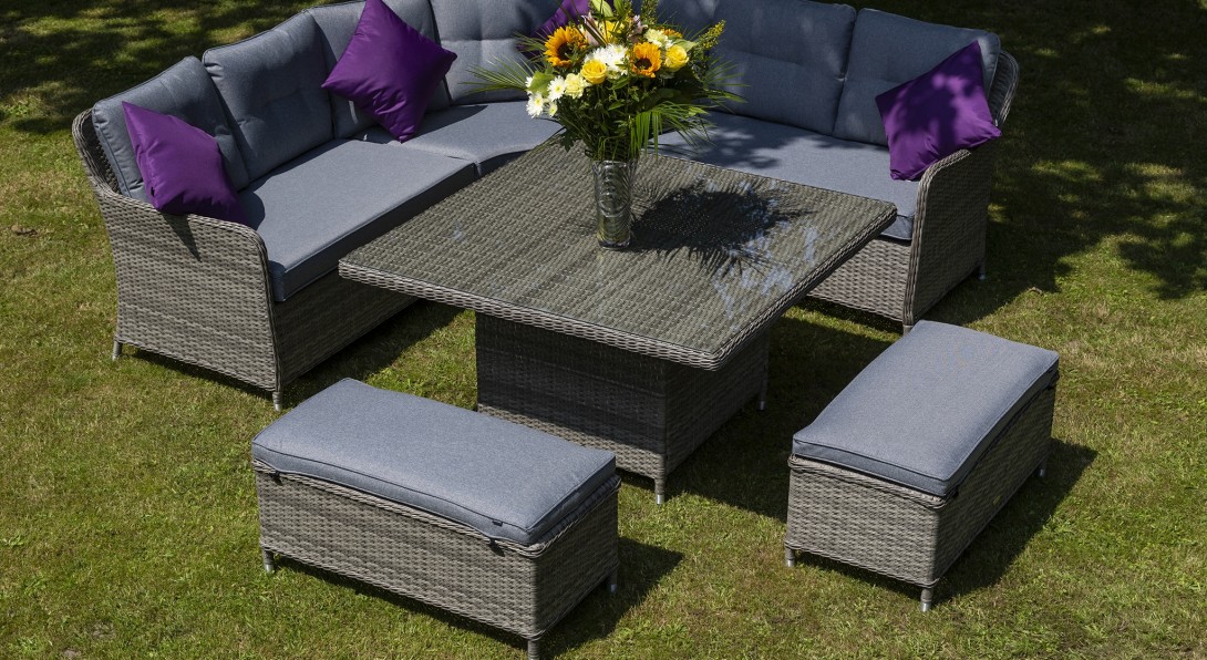 Milan Large Curved Rattan Corner Set